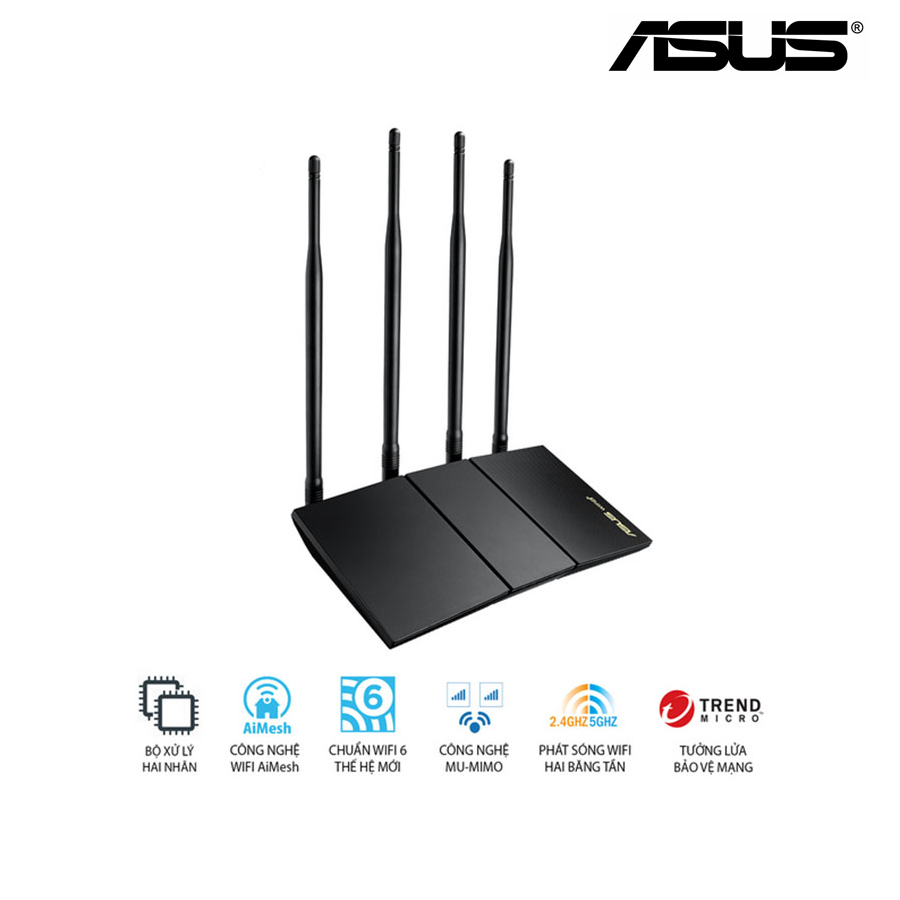 Router WiFi 6 Asus RT-AX1800 Dual Band 4xGigaLan/1xGigaWan/1xUSB3.1/4 ...